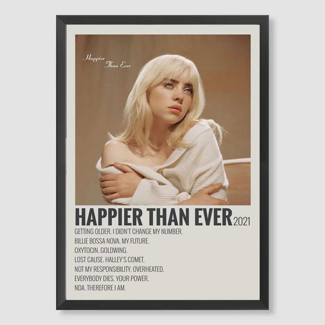 Billie Eilish 'happier Than Ever' Tracklist Poster - Etsy