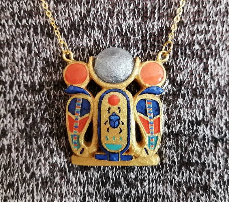 King Tutankhamun Resin Jewelry Necklace Handmade Pectoral Replica With ...