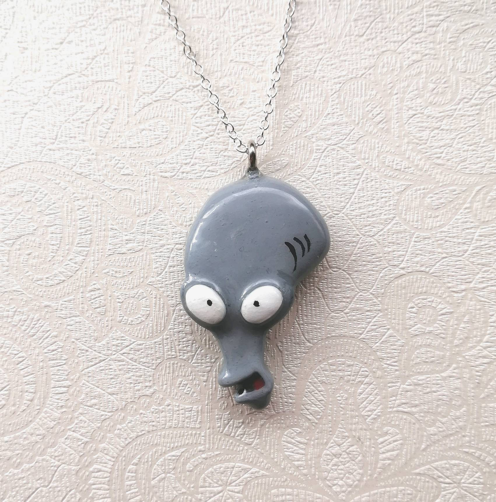 American Dad Roger Cartoon Grey Alien Resin Charm Necklace - Etsy