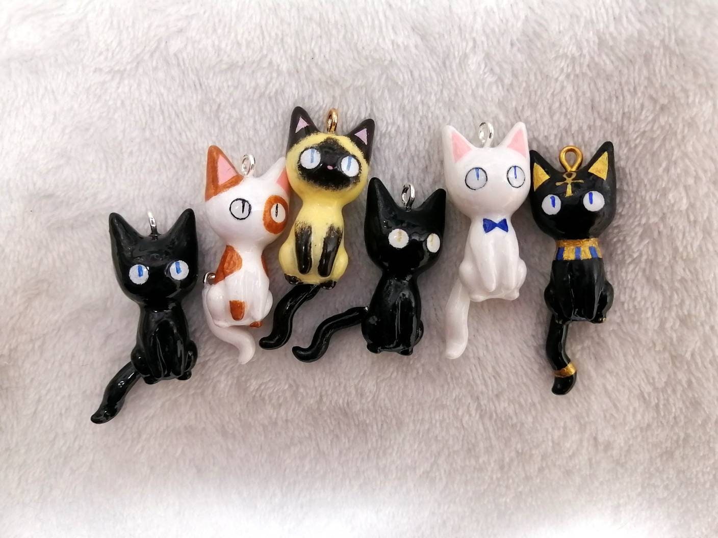 Cute Kitty Cat Charm Necklace With Wagging Tail - Etsy