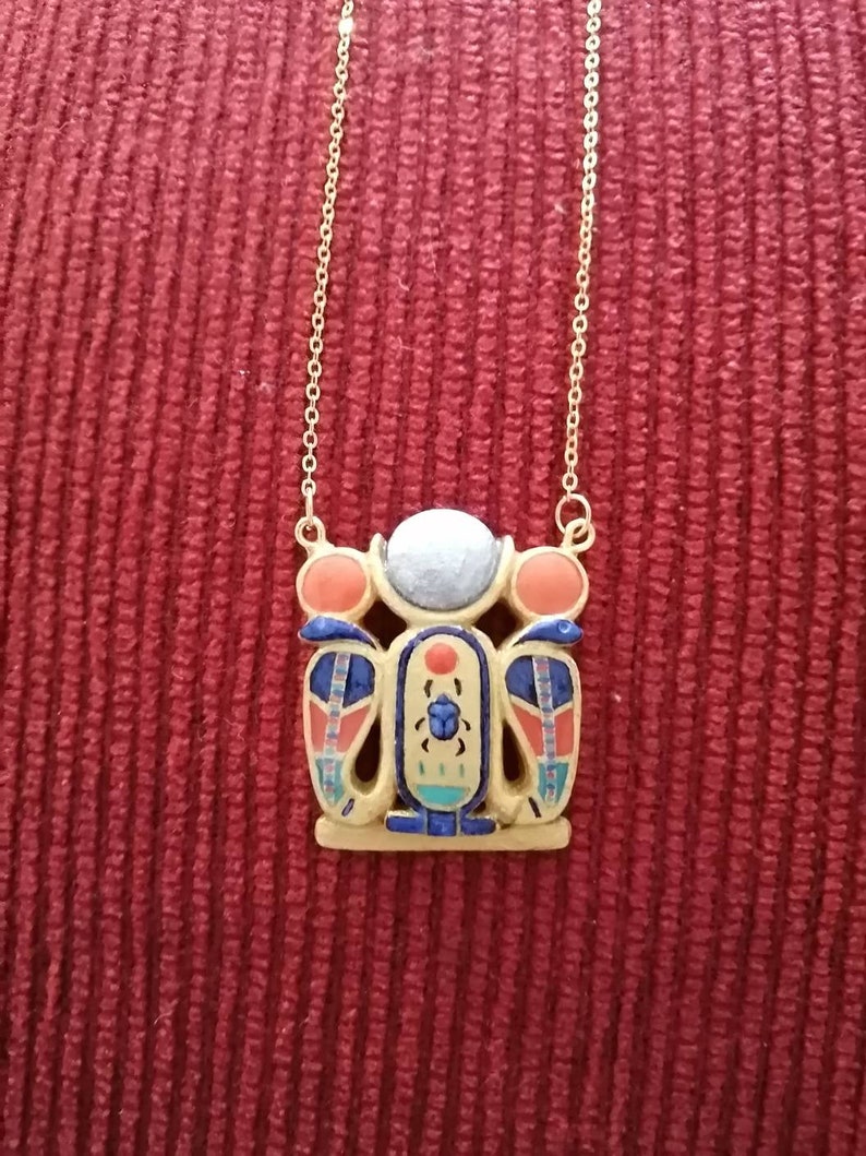 King Tutankhamun Resin Jewelry Necklace Handmade Pectoral Replica With ...