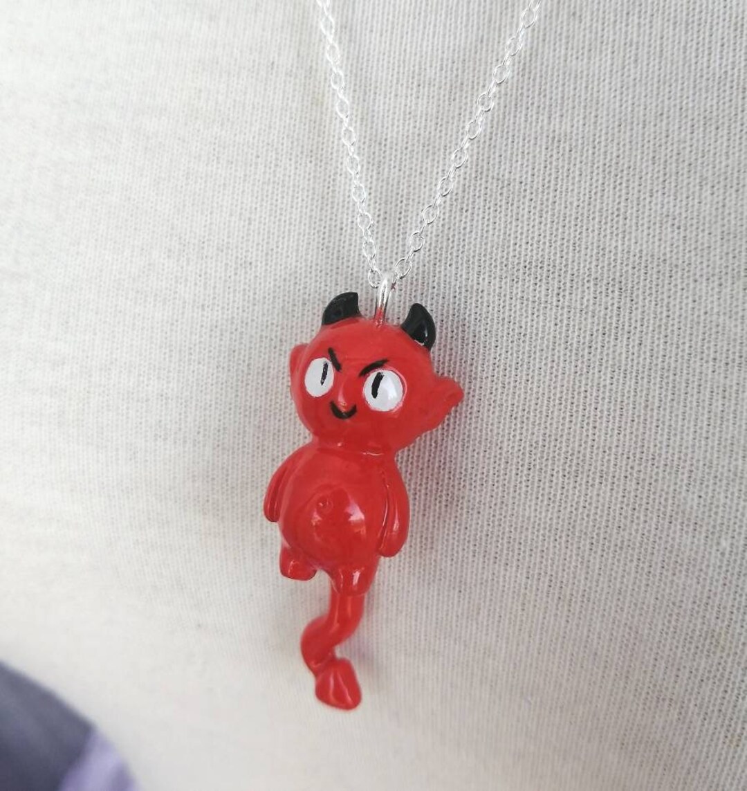 Retro Cartoon Devil Charm Necklace - Etsy