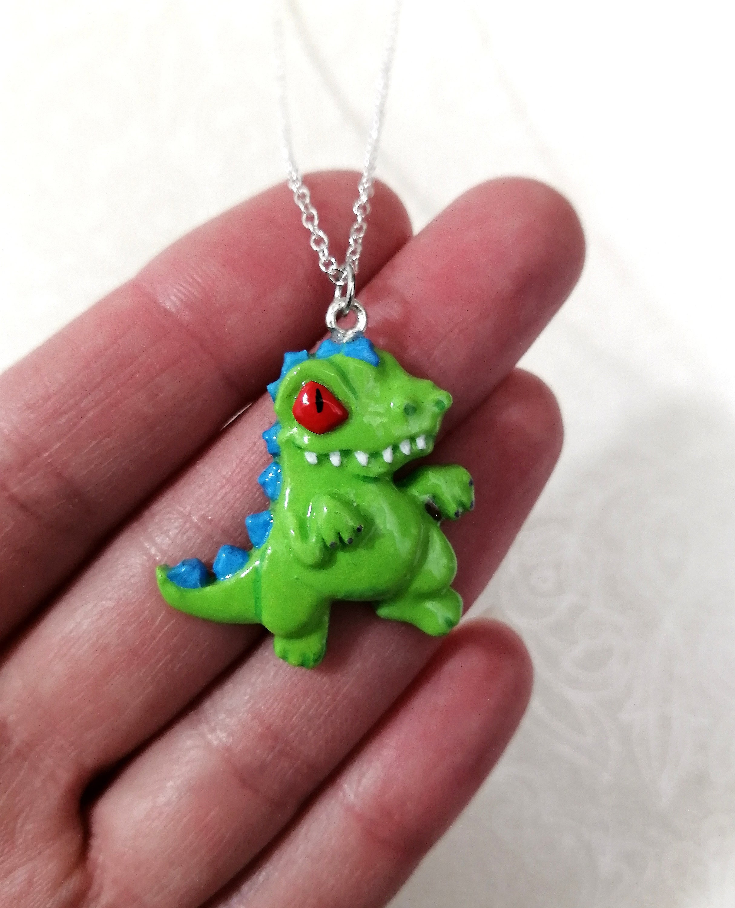 Rugrats Reptar Cartoon Nostalgia Handmade Resin Charm Necklace - Etsy