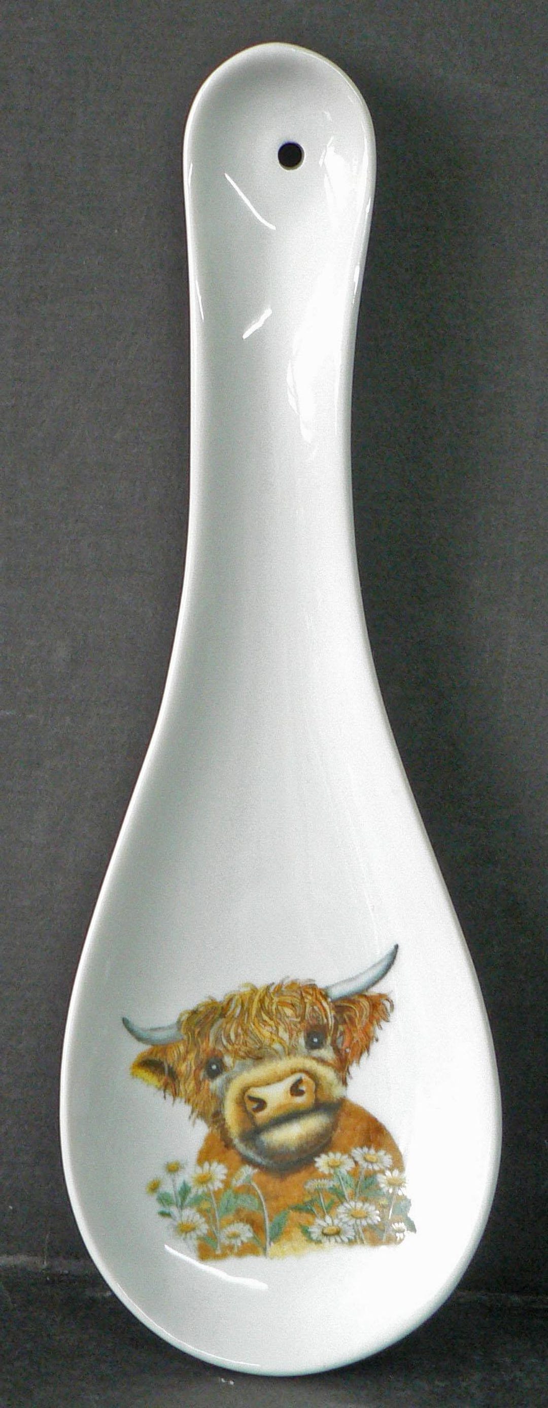 Highland Cow Porcelain Spoon Rest Kitchen Utensil Rest - Etsy