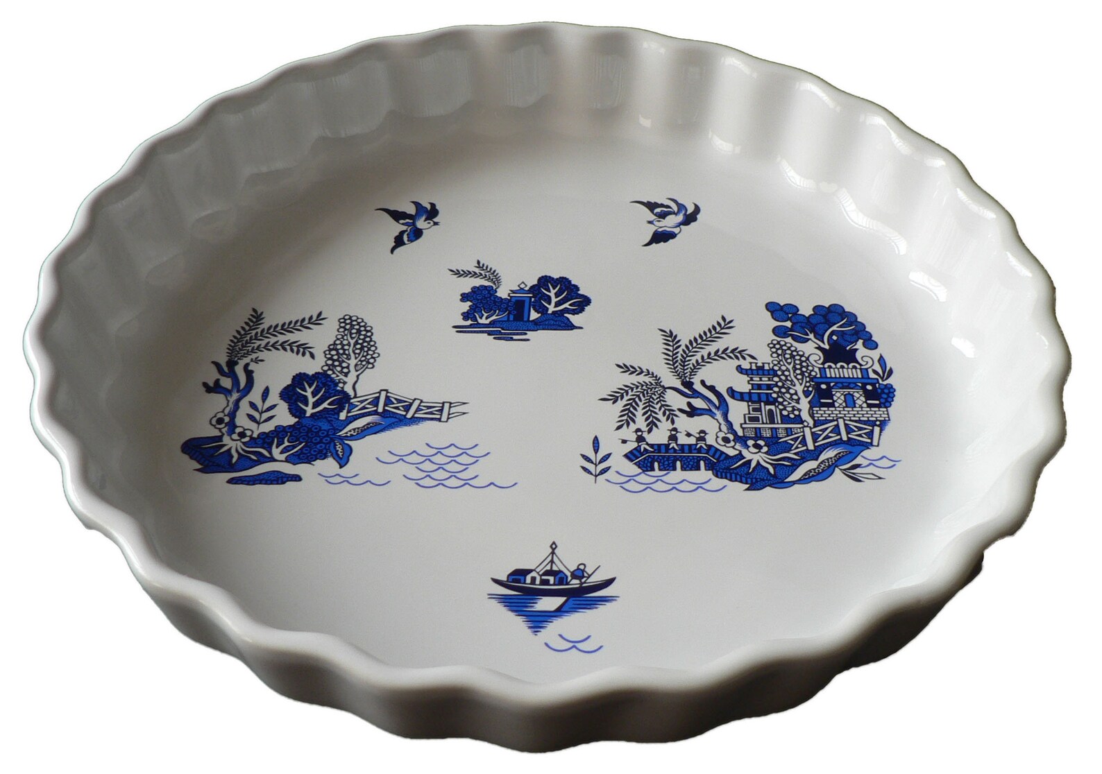 Blue Willow Pattern 25cm Ceramic Flan Quiche Dish - Etsy