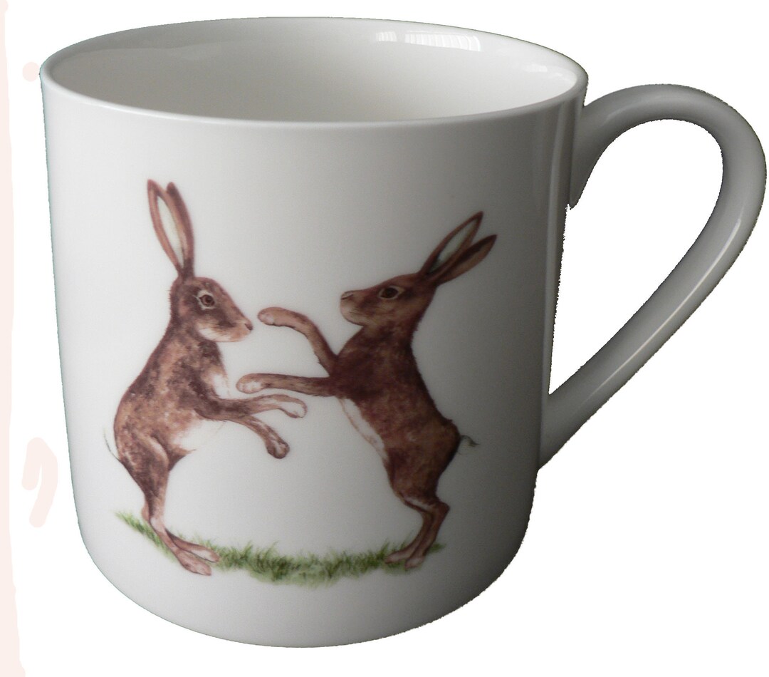 Hare 1 Pint Bone China Mug Bunnies Different Around Mug -- Personalised ...
