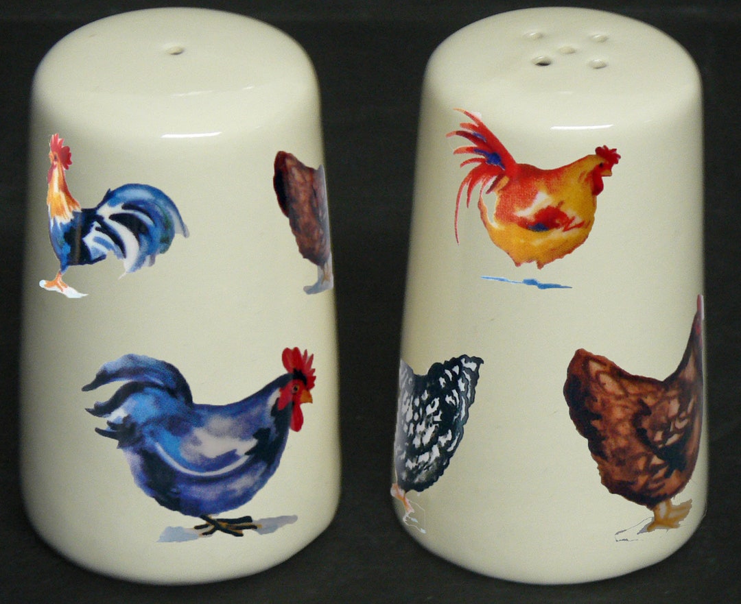 Chicken Salt & Pepper Cruet Set Cream Shakers With Different Chickens ...