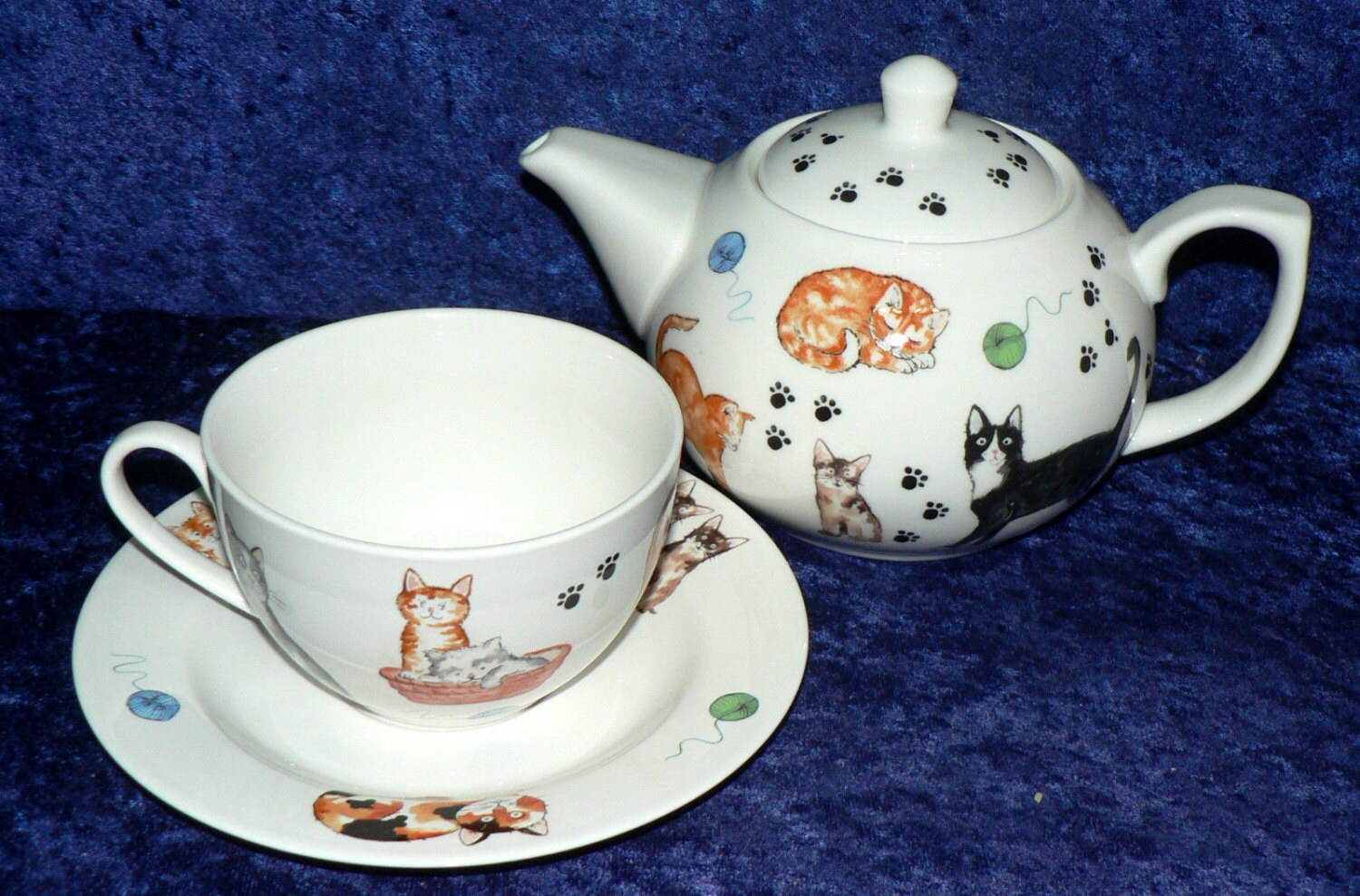 Cats Kittens 2 Cup Teapot and Mug or Cup and Saucer Gift Boxed. China ...
