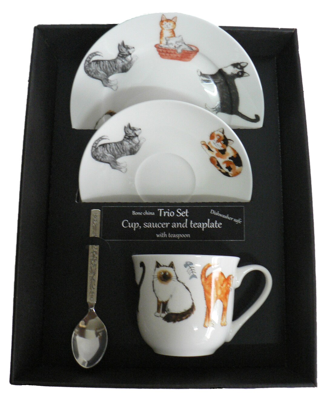 Cats Trio Set. Cup & Saucer With Teaspoon and Matching Tea - Etsy