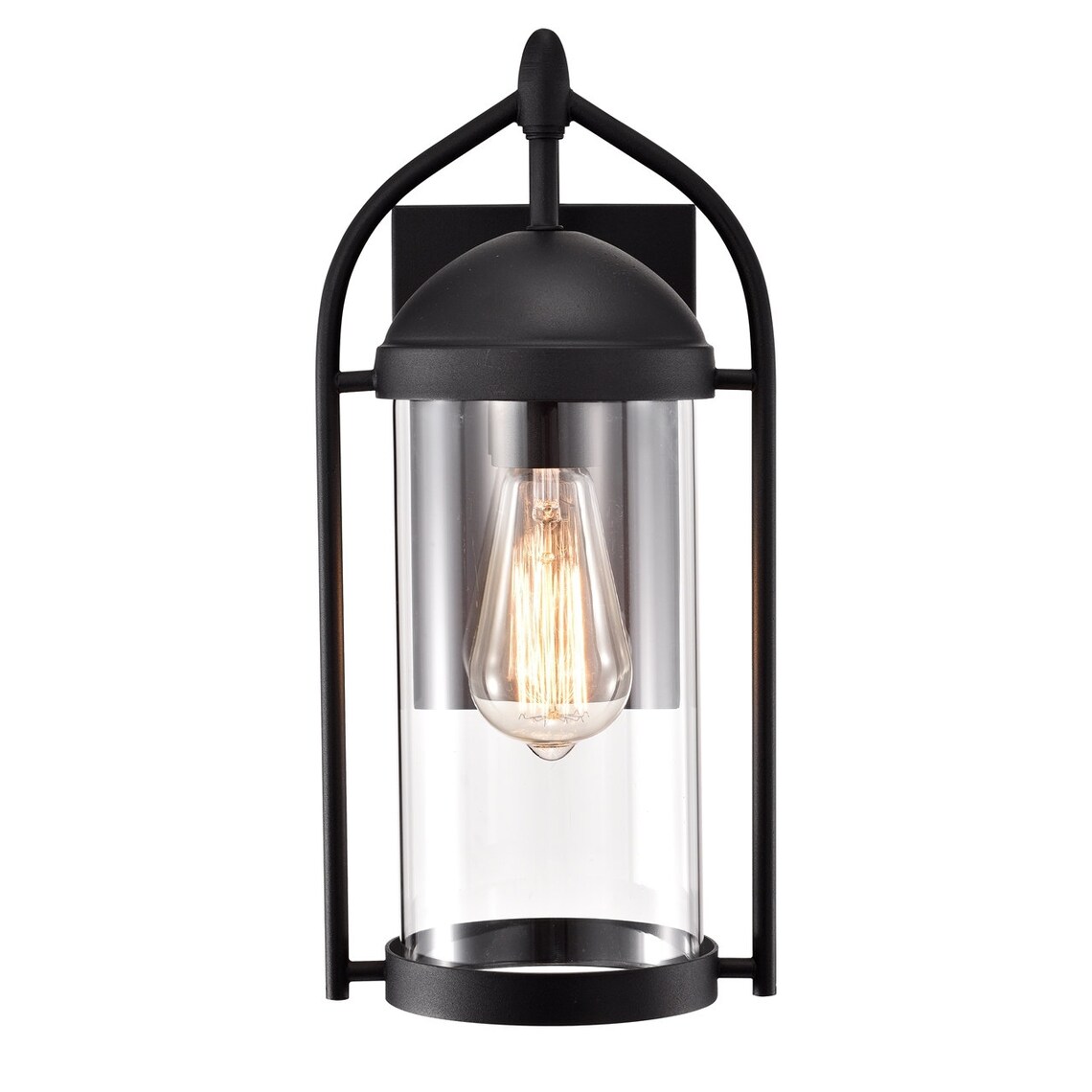 Transitional 1 Light Textured Black Outdoor Wall Sconce | Etsy