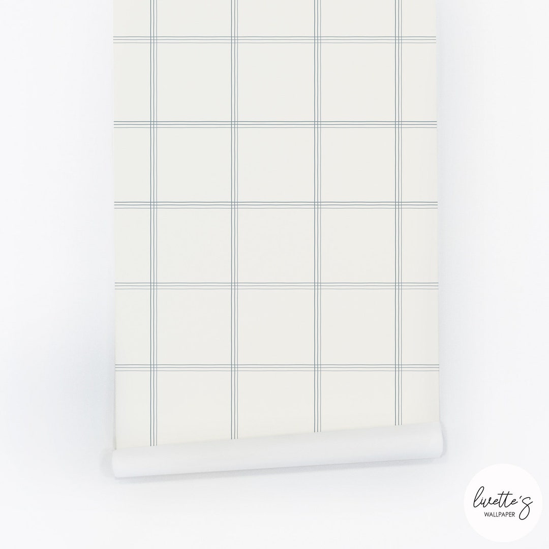 Classic Blue Plaid Design Wallpaper, Removable Peel and Stick and ...