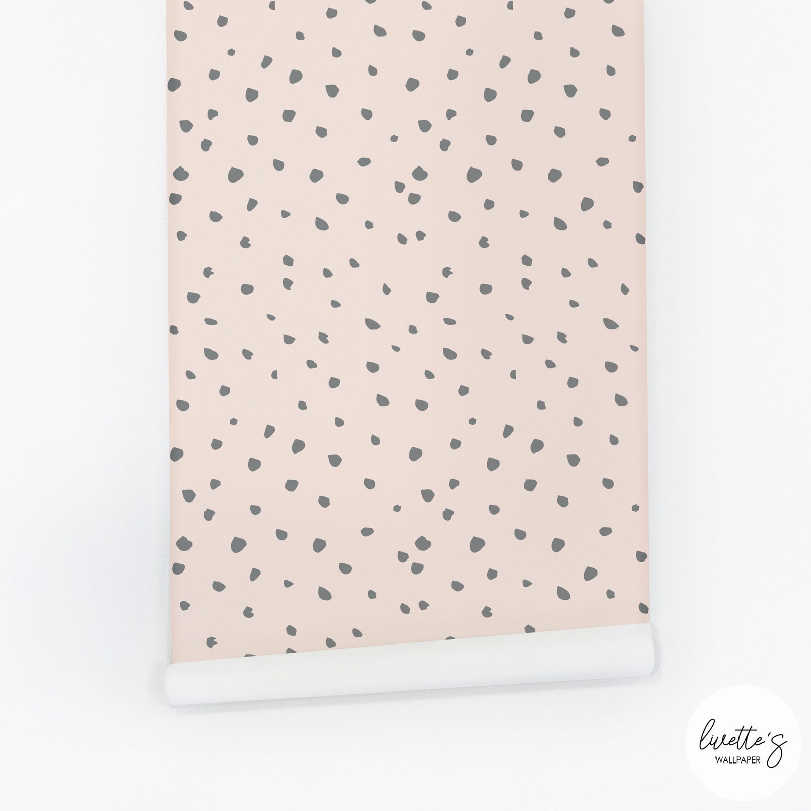Blush Pink Eclectic Spots Removable Wallpaper Baby Girls Room - Etsy