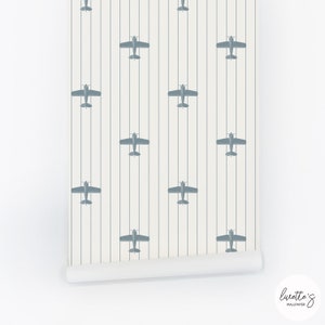 Cute Blue Wallpaper Peel and Stick Fabric Wallpaper Removable Temporary ...