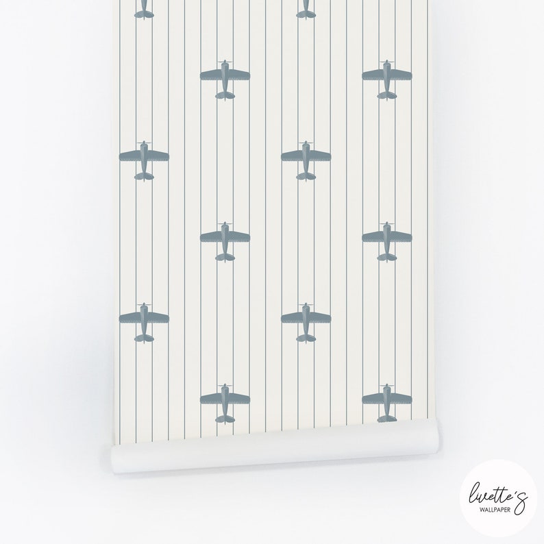 Cute Blue Wallpaper Peel and Stick Fabric Wallpaper Removable Temporary ...