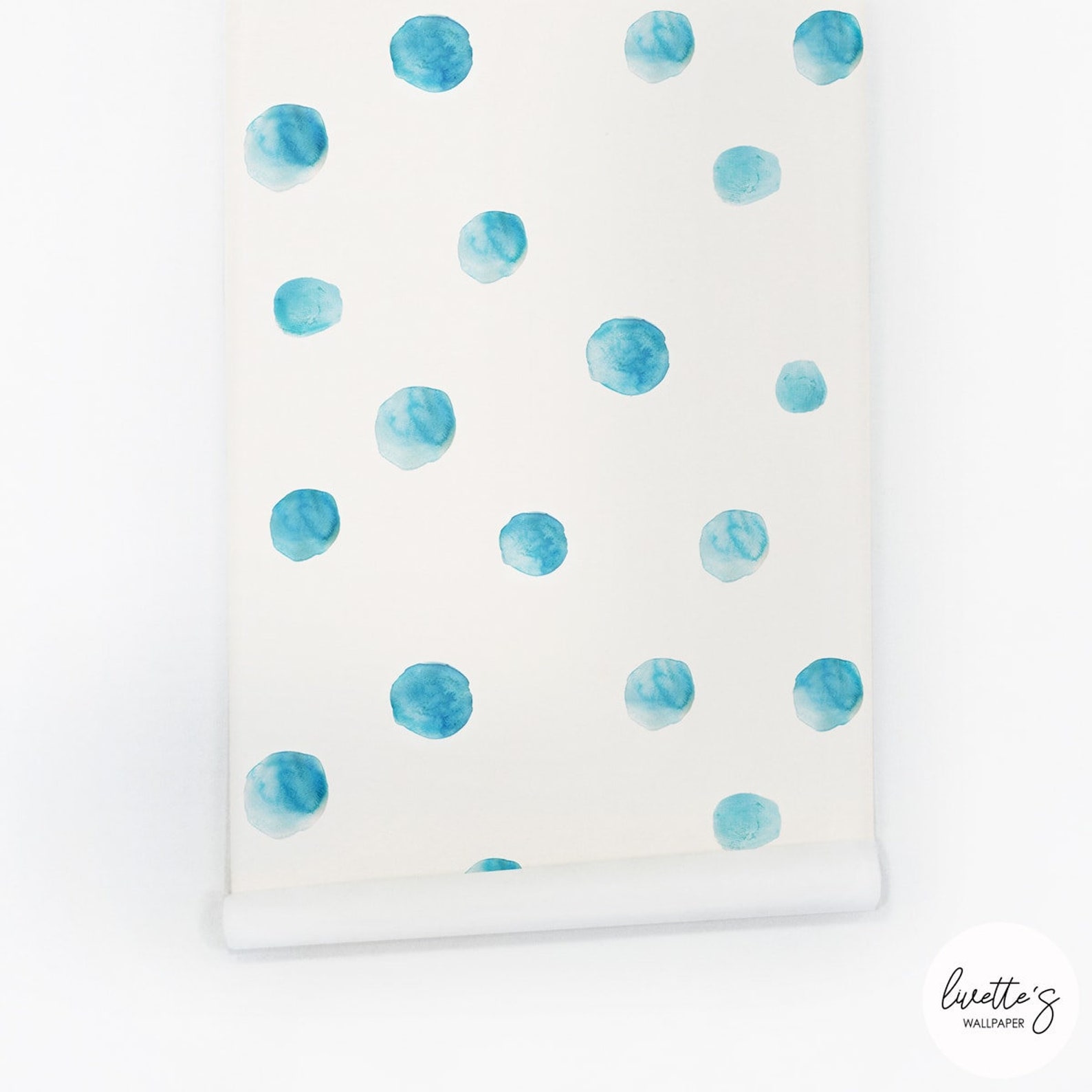 Cute Watercolor Baby Wallpaper Neutral Light Blue Nursery - Etsy