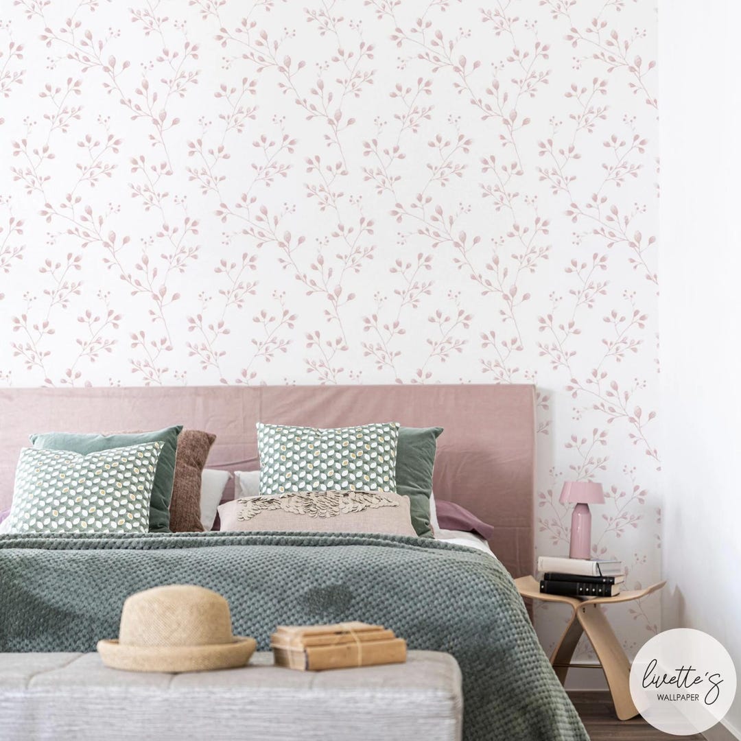 Pink Wildflower Removable Wallpaper, Flower Wall Mural / Traditional or ...