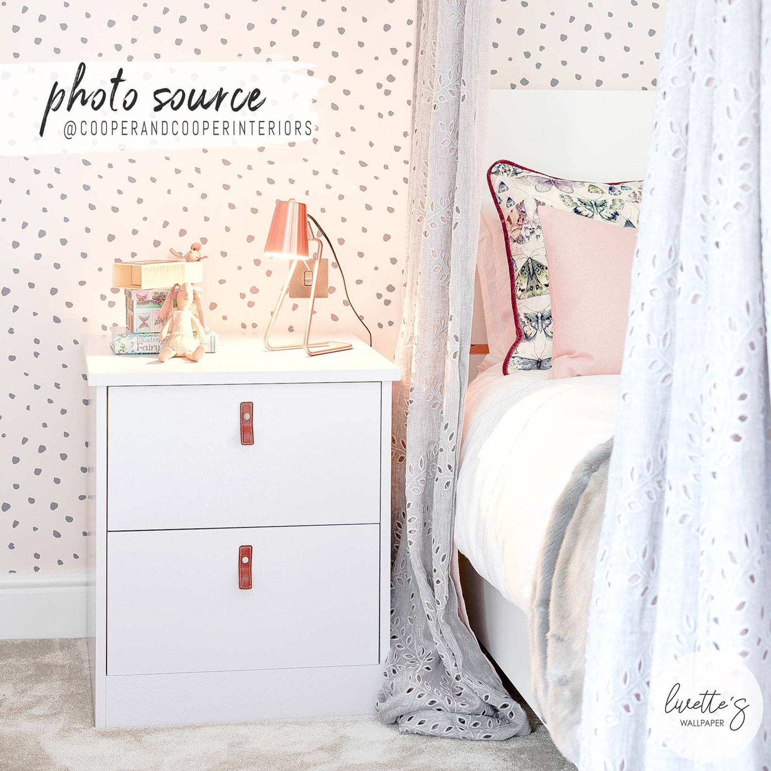 Blush Pink Eclectic Spots Removable Wallpaper Baby Girls Room - Etsy