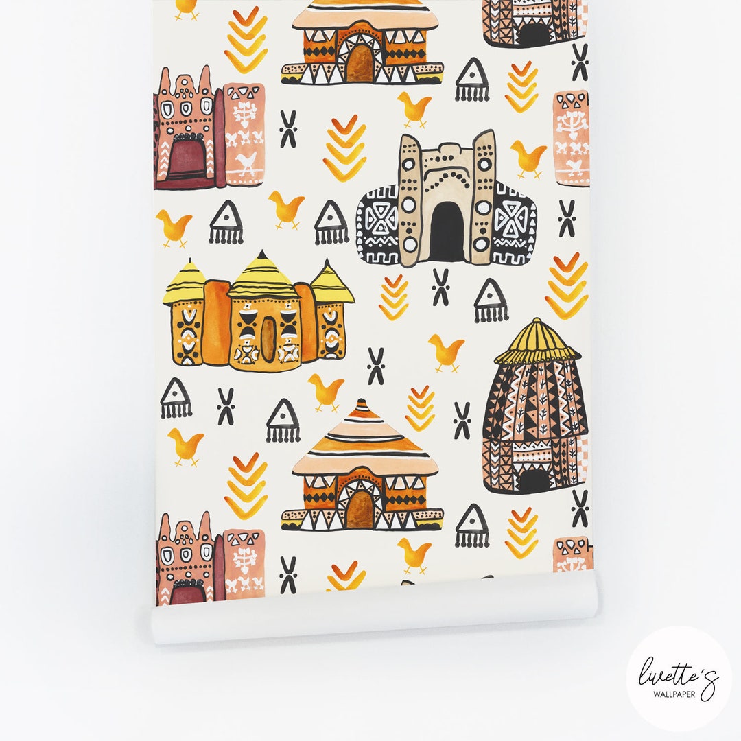 The Tribe Print Wallpaper / Traditional or Self Adhesive Wallpaper for ...
