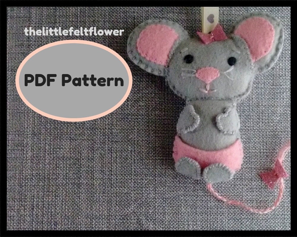 Felt Pattern Felt-mouse-sewing Pattern Tutorial-felt PDF - Etsy UK