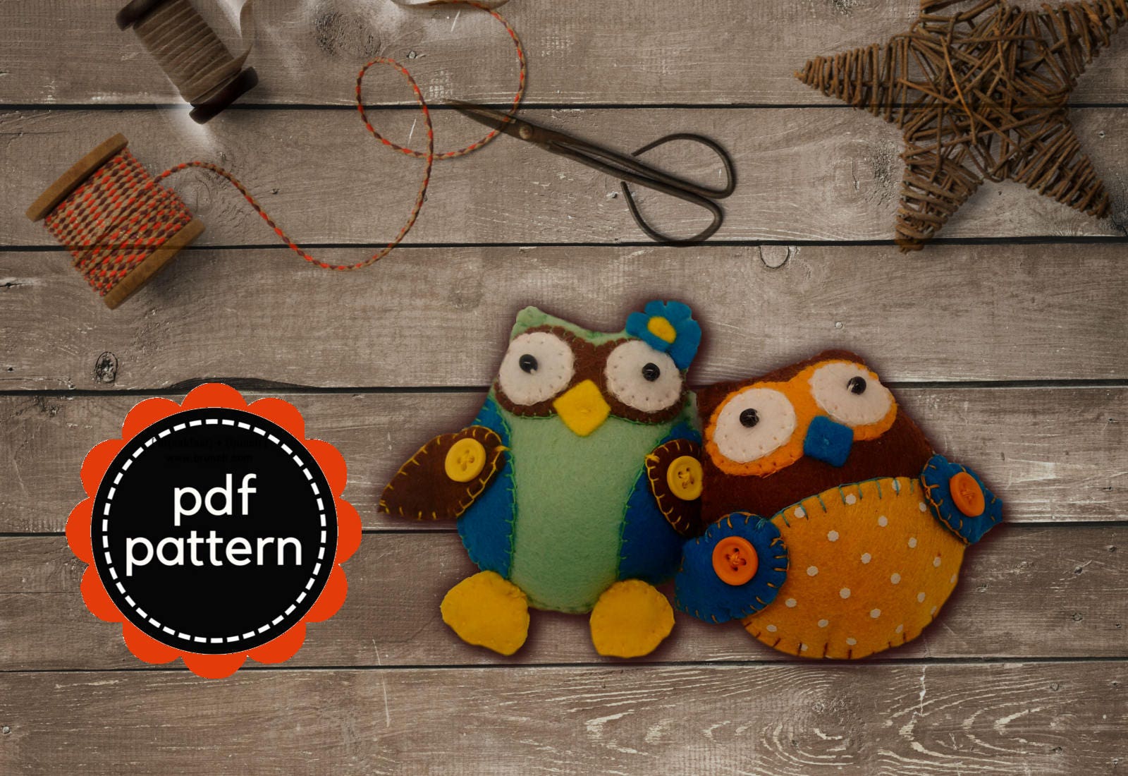 Felt Pattern-felt Owls-owl Sewing Pattern-decor-felt PDF Pattern-owl ...