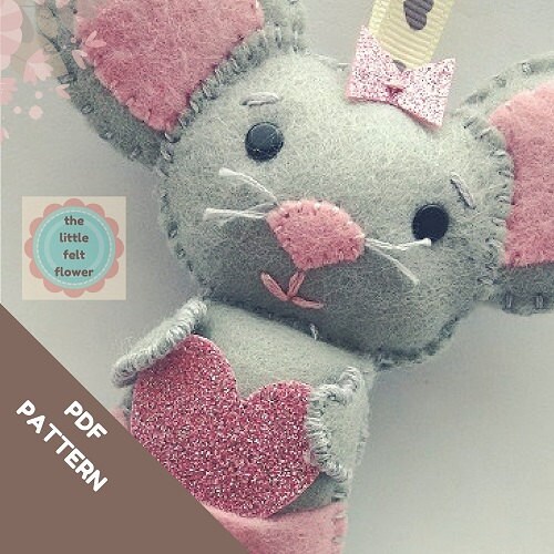 Felt Pattern Felt-mouse-sewing Pattern Tutorial-felt PDF - Etsy UK