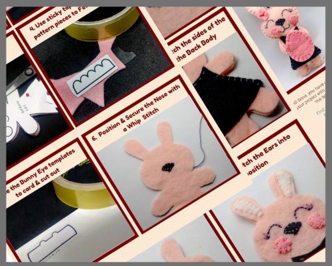 Felt Easter Basket Pattern Felt Bunny Patterns Easter Sewing Pattern ...