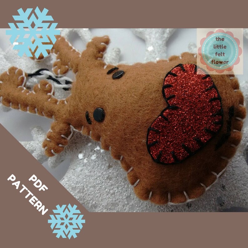 Reindeer Felt Christmas Ornament Pattern-reindeer Felt Pattern-penguin ...