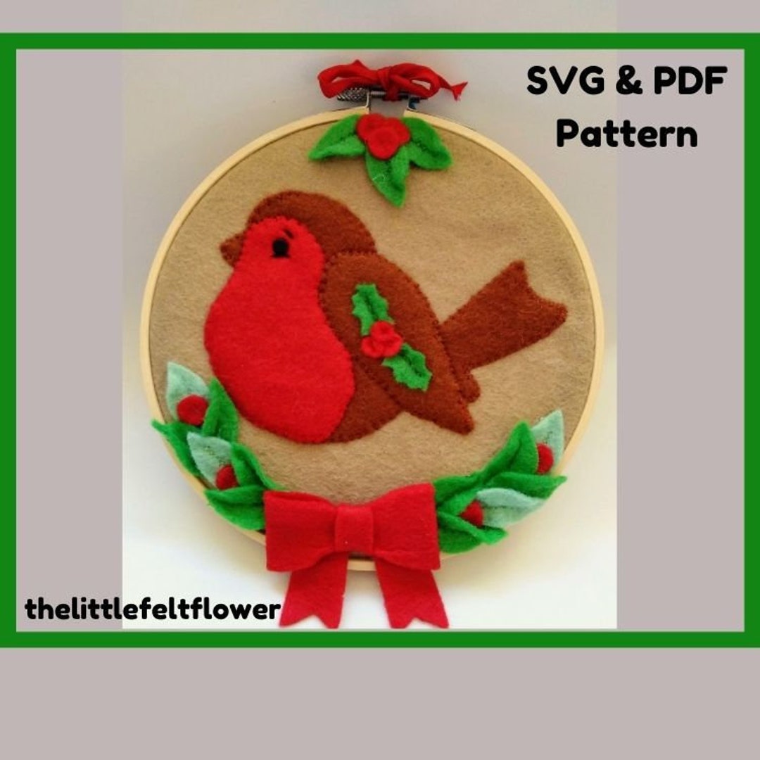 Felt Robin Pattern, Robin Embroidery Hoop, Felt Robin PDF Pattern ...