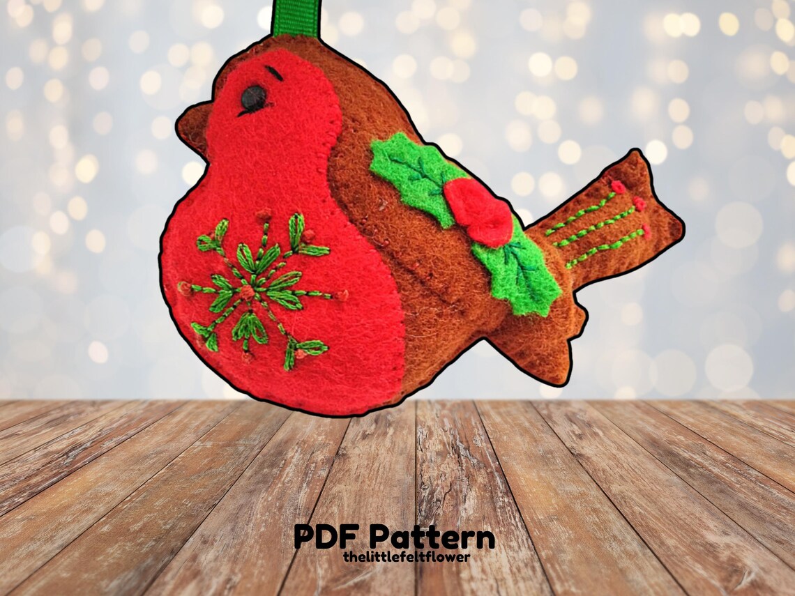 Felt Robin Pattern, Felt Robin PDF Pattern, Robin Felt SVG Pattern ...