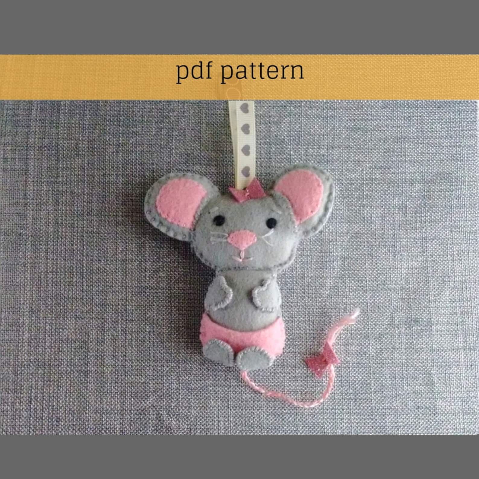 Felt Pattern Felt-mouse-sewing Pattern Tutorial-felt PDF - Etsy UK