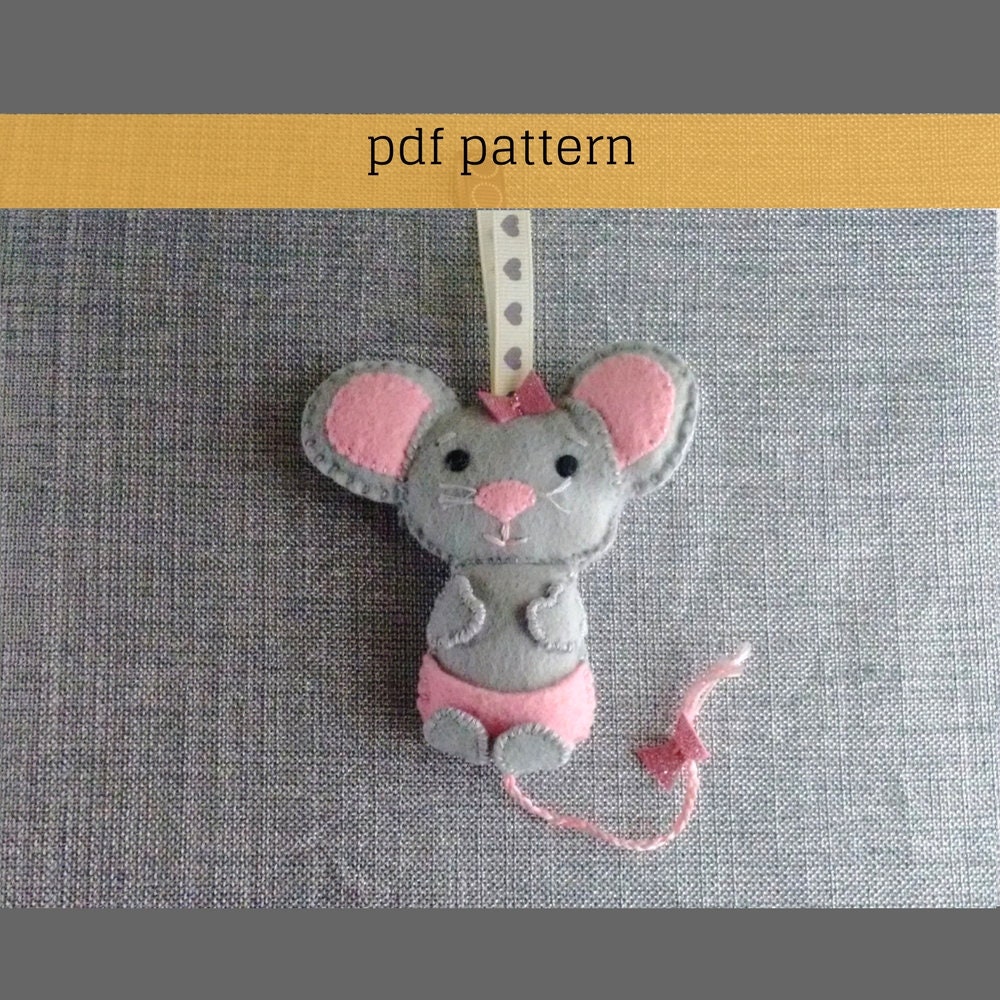 Felt Pattern Felt-mouse-sewing Pattern Tutorial-felt PDF - Etsy UK