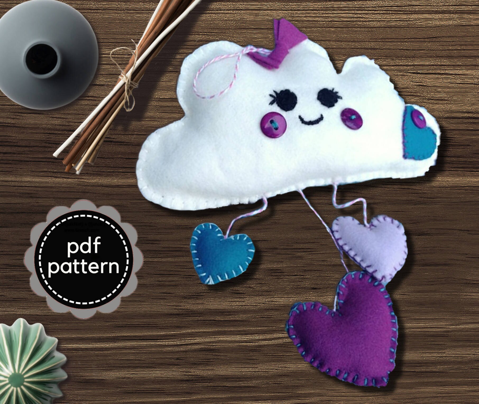 Felt Pattern-felt-cloud Pattern-felt Cloud Decoration-cloud Sewing ...