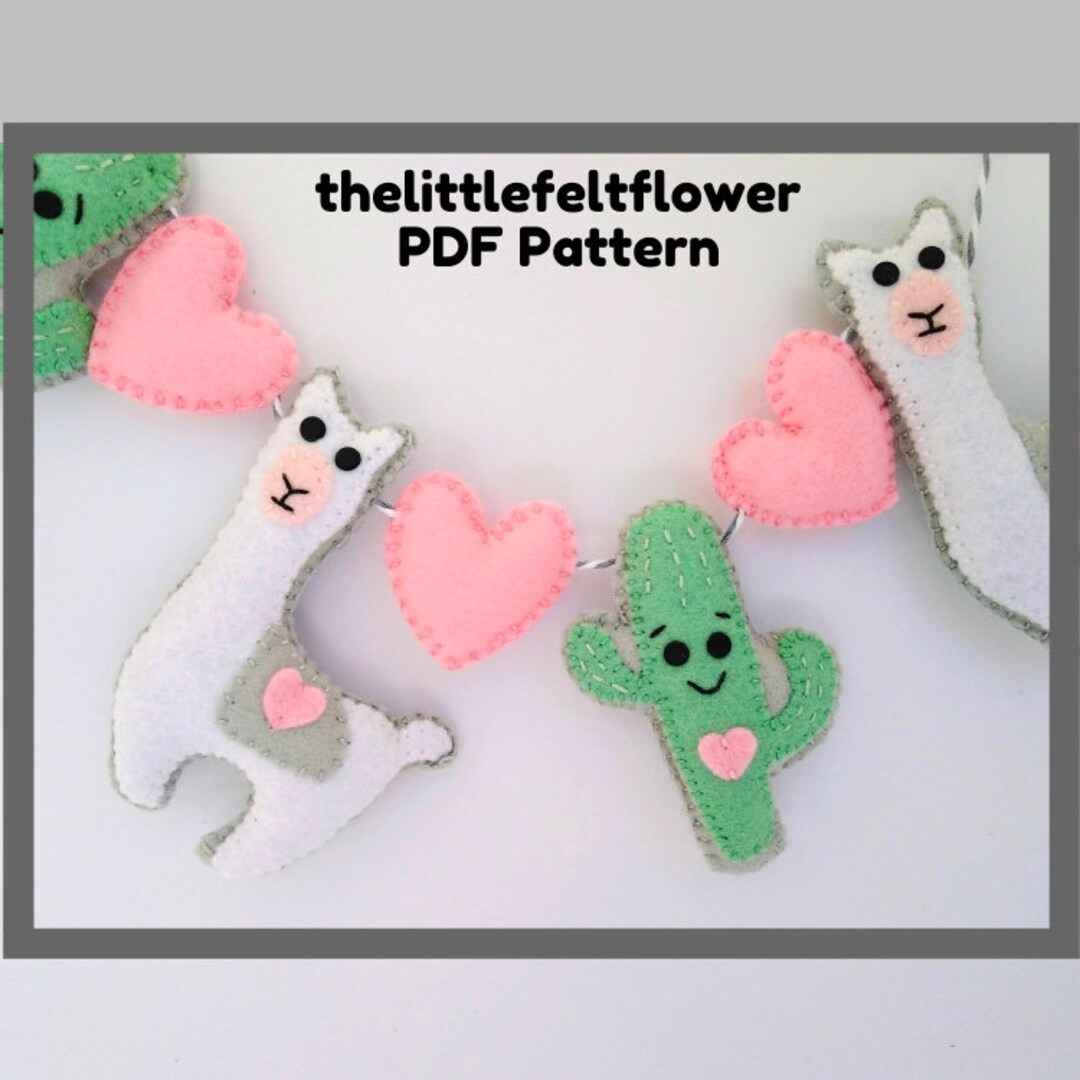 Llama Felt Pattern, Llama Pattern Garland, Felt PDF Pattern,llama ...