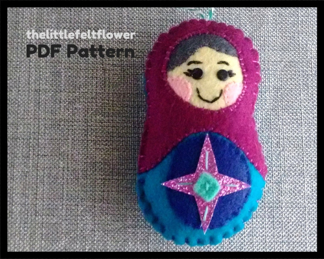 Russian Doll Pattern-babushka Felt Pattern-felt Christmas Ornament ...