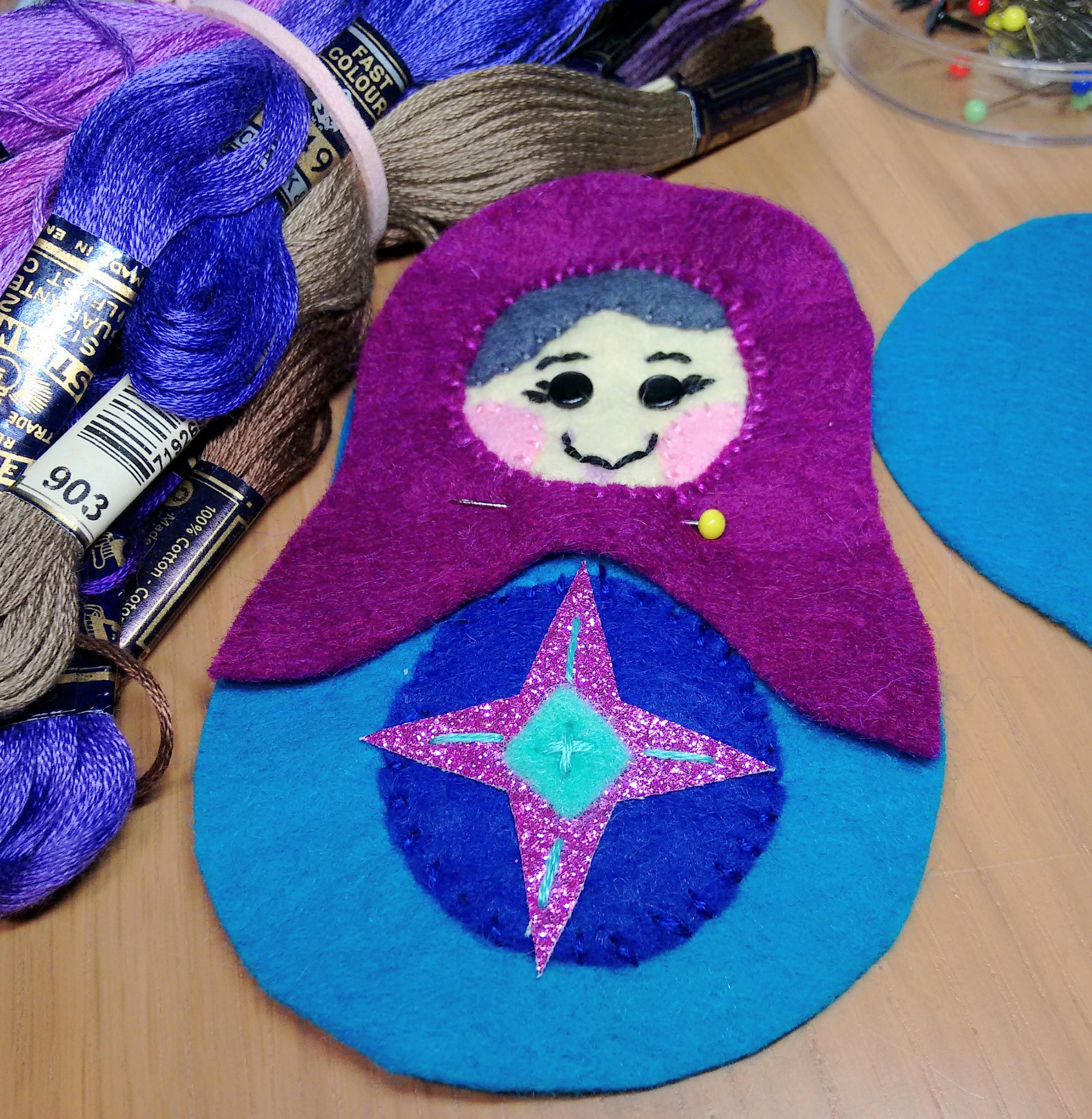 Russian Doll Pattern-babushka Felt Pattern-felt Christmas Ornament ...