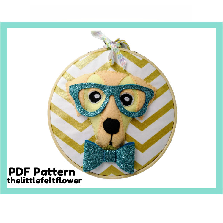 Felt Dog Pattern, Felt Labrador, Felt Embroidery Hoop, Felt Pattern ...