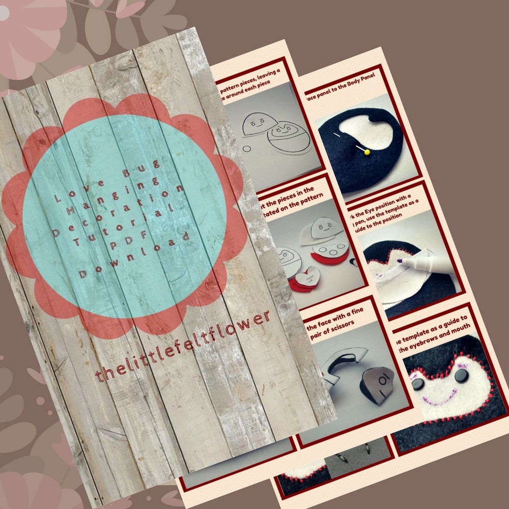 Felt Lady Bird Pattern Valentine-love Bug Felt Pattern-felt - Etsy