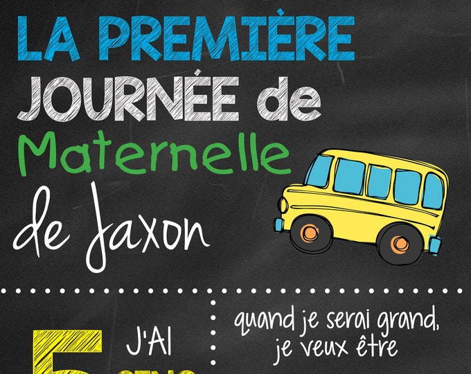 2-in-1 FRENCH First Day of School Sign, First Day of School Version ...