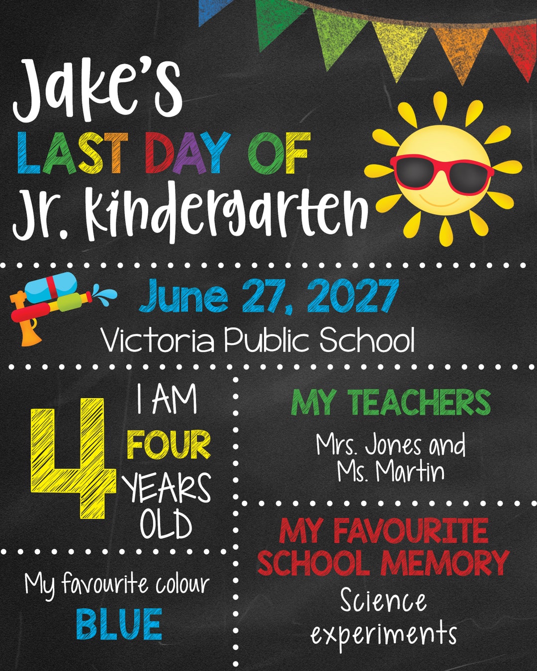 Letrero del último día de la escuela con gráfico / digital del último ...