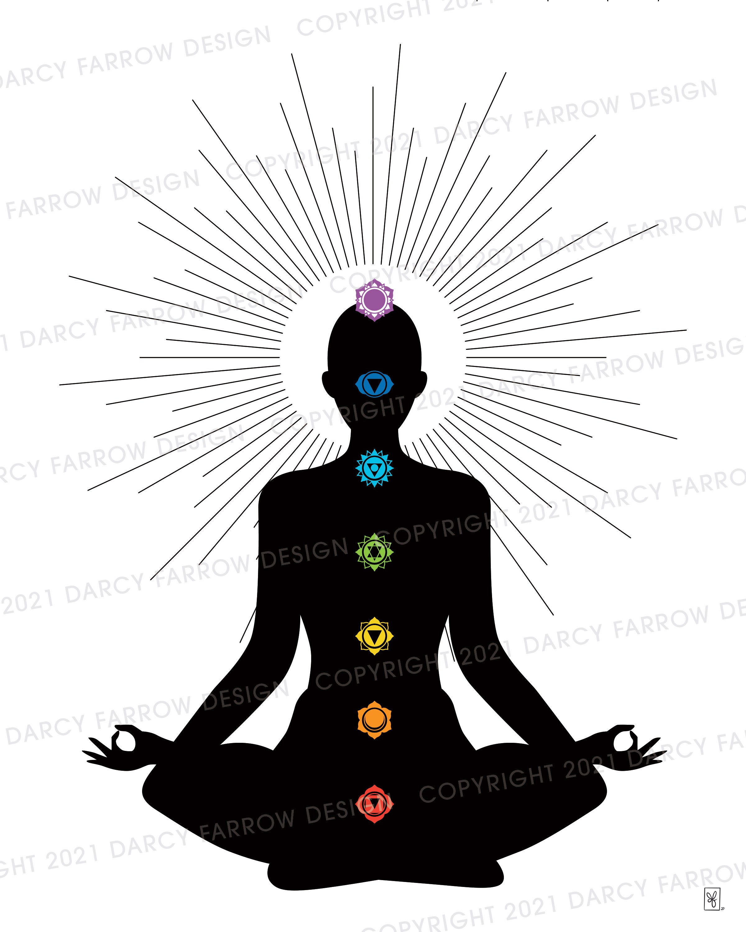 Chakras, Printable Wall Art, Witch, Black and White, Art Print, Poster ...