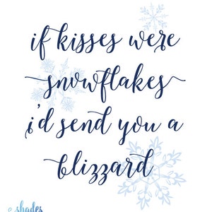 If Kisses Were Snowflakes Printable - Etsy