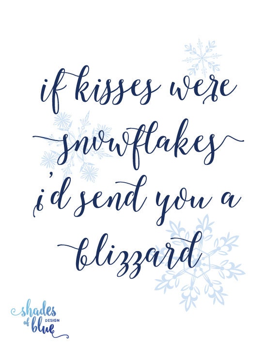 If Kisses Were Snowflakes Printable - Etsy