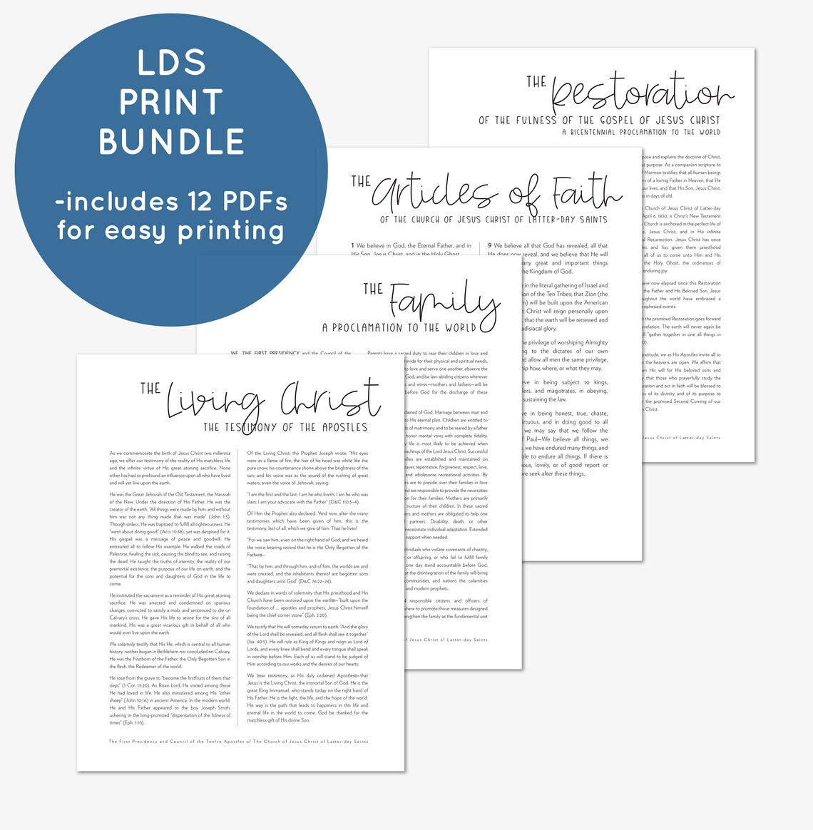 Proclamation Bundle LDS Print Set of 4 // the Restoration the - Etsy