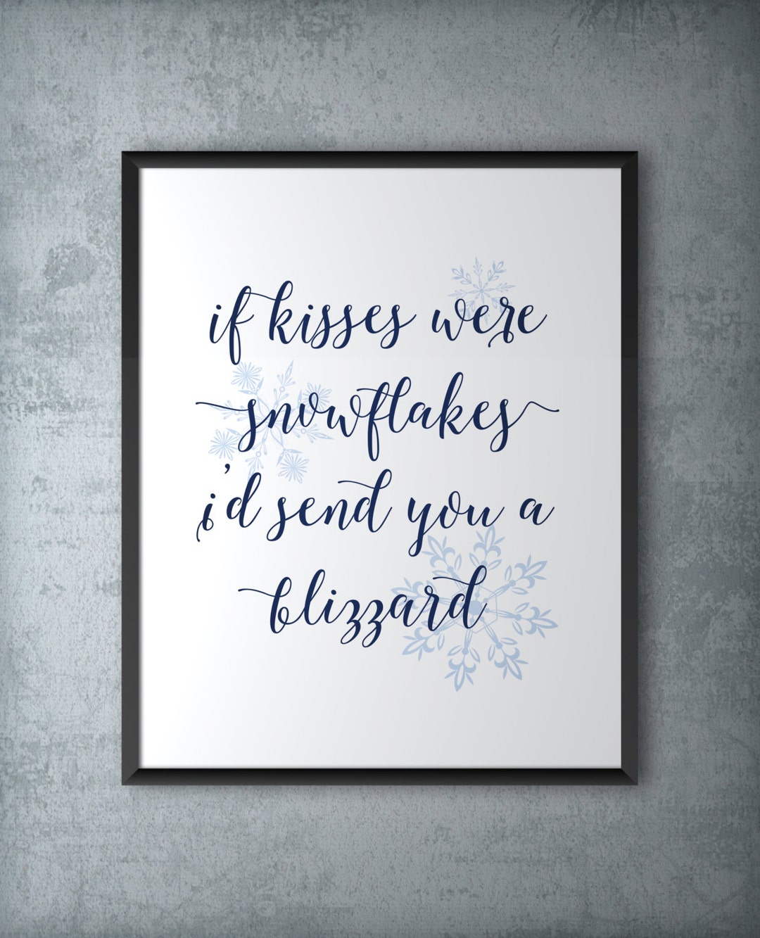 If Kisses Were Snowflakes Printable - Etsy