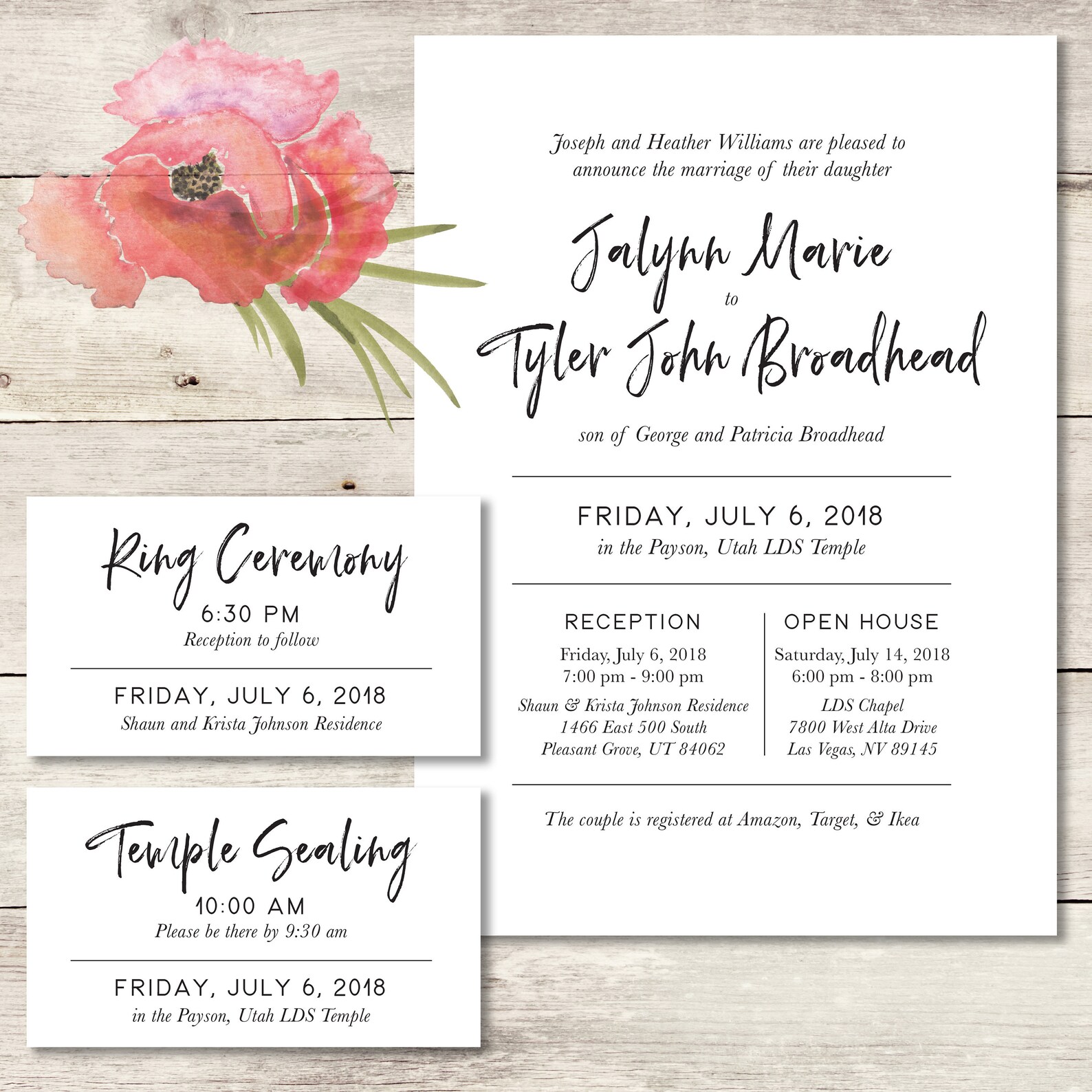 Simple Elegant Wedding Invitation Set - Etsy