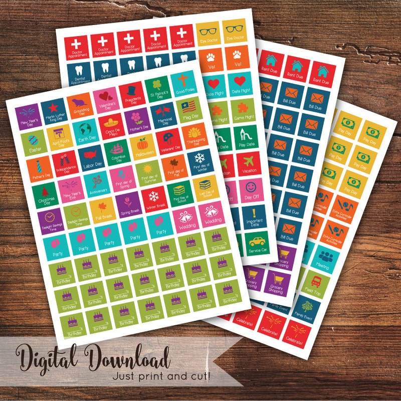 Calendar Reminder Stickers - Etsy