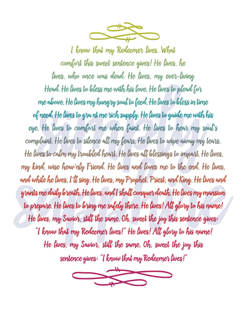 LDS Easter Hymn Digital Download, Egg-shaped Printable Hymn Art, LDS ...