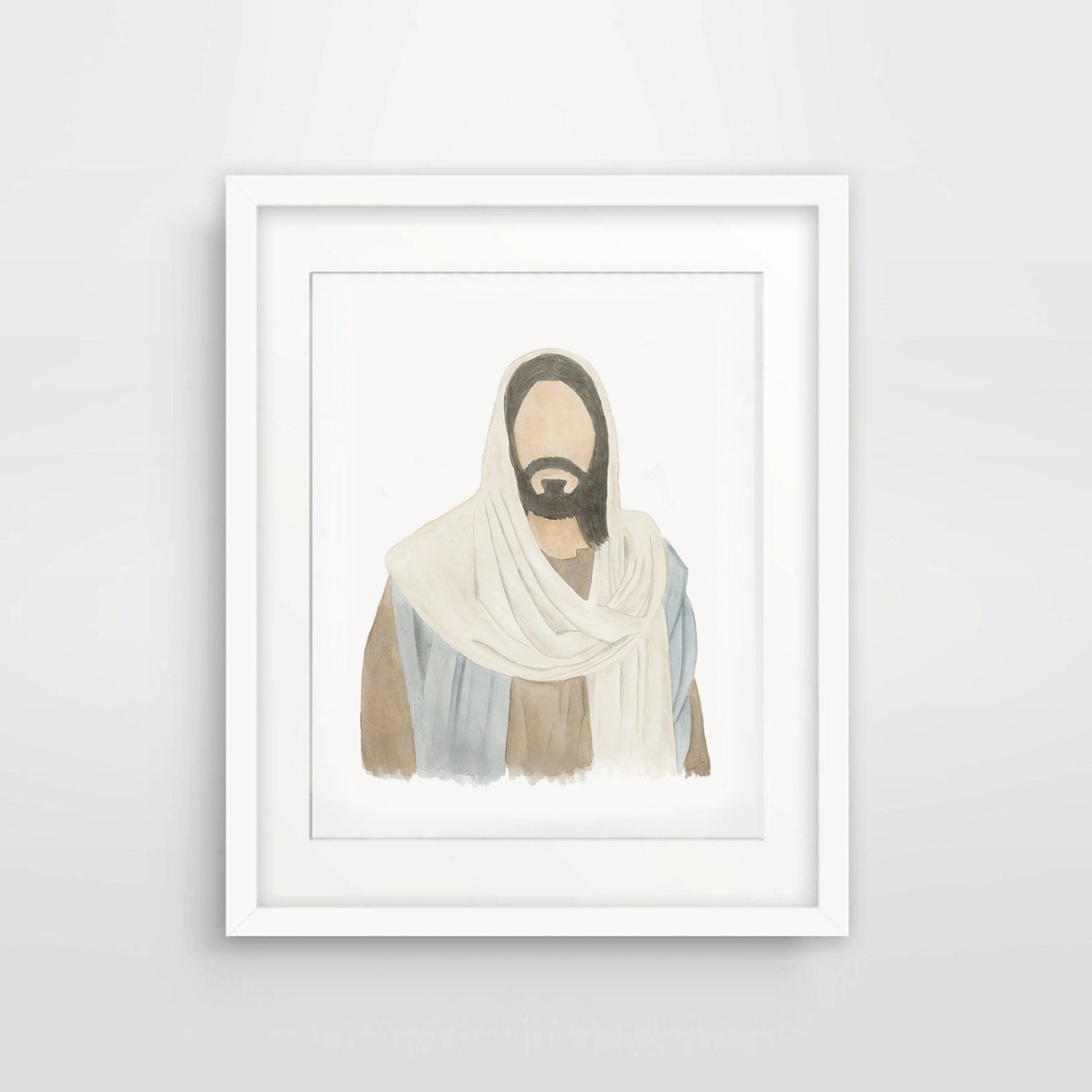 Jesus Christ Watercolor Faceless Portrait / Living Christ | Etsy