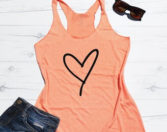 Valentines Day Heart Tank Tops, Valentines Shirt Tank, Heart Tank, Tank ...
