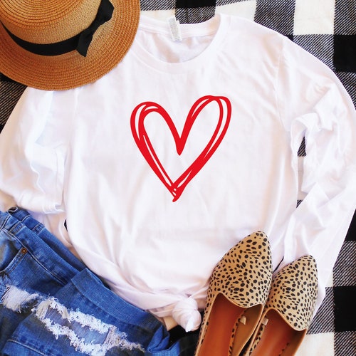 Double Heart Long Sleeve Tee Double Heart Shirt - Etsy